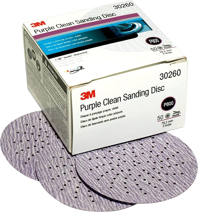 3M 30260 Purple 3" P800 Grit Clean Sanding Hookit Disc: Amazon.com.mx ...