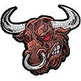 Amazon.com: Angry Bull Iron on Patch - 4x3.75 inch - Embroidered Iron ...