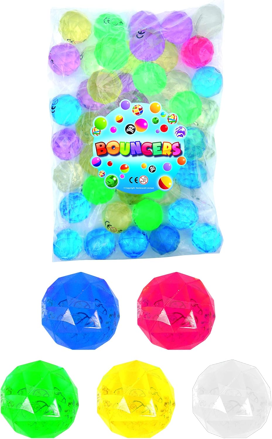 HENBRANDT 15 x Diamond Shaped Bouncy Jet Balls – BigaMart