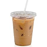 Amazon.com: [100 Pack] 16 oz BPA Free Clear Plastic Cups With Flat ...