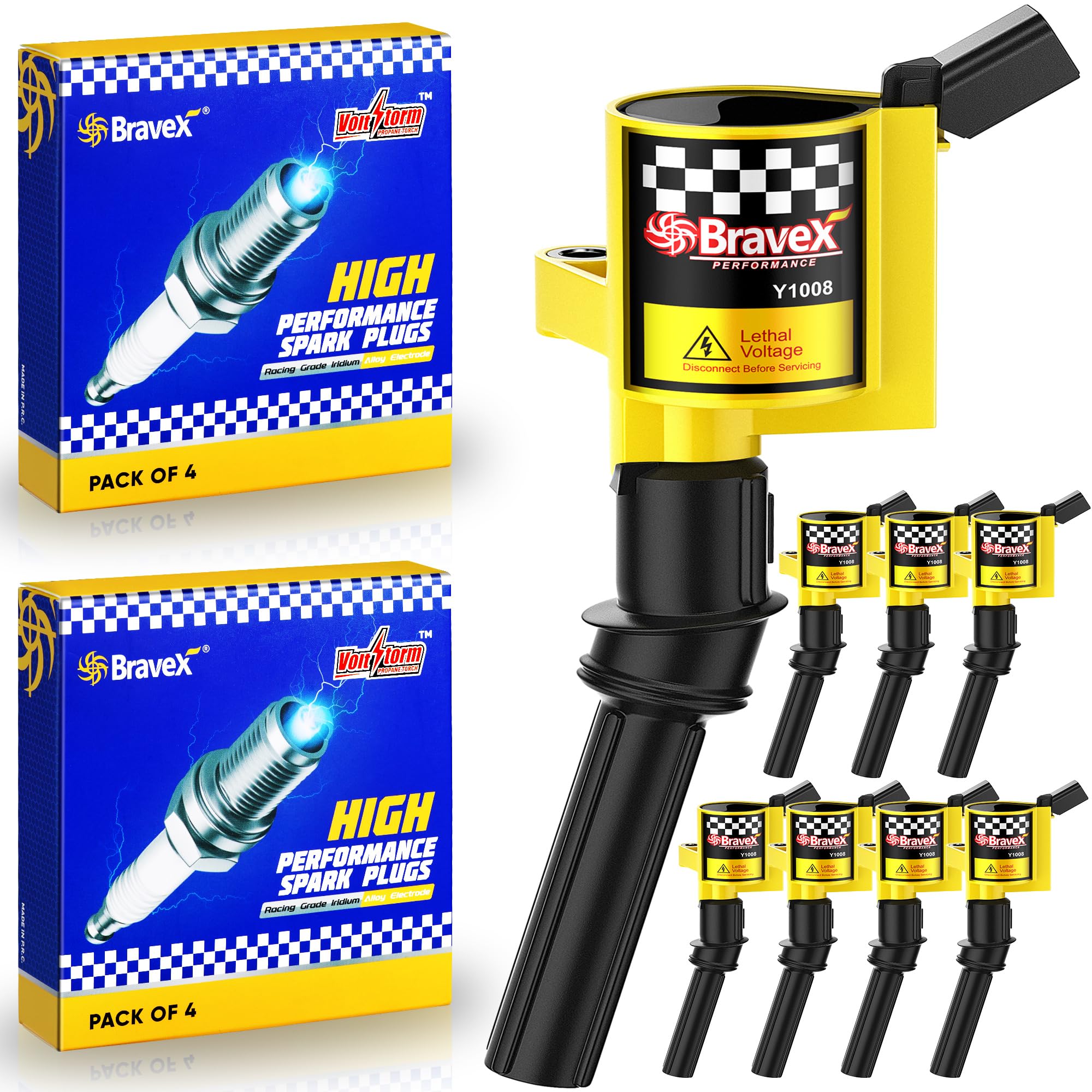 High Performance Ignition Coil Pack & Spark Plug SP479-Upgrade 15% More ...