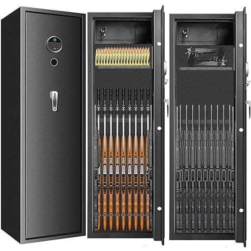 11-12 Large Biometric Gun Safes for Home Rifle and Pistols, Heavy Duty ...