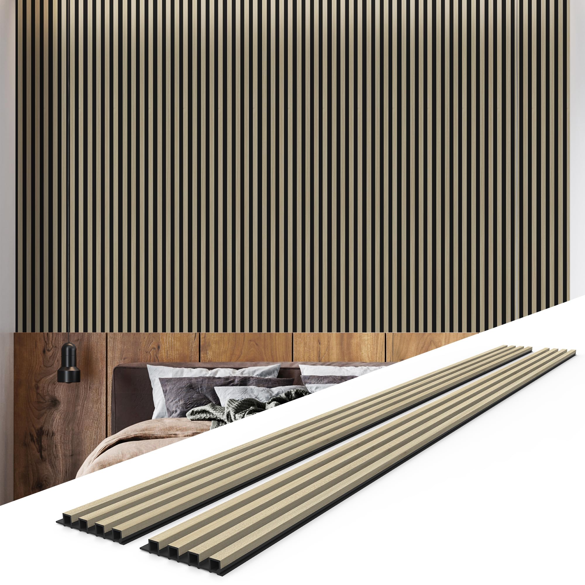 INNO STICKERS 6-Piece WPC Acoustic Slat Wall Panel for Modern Interior ...