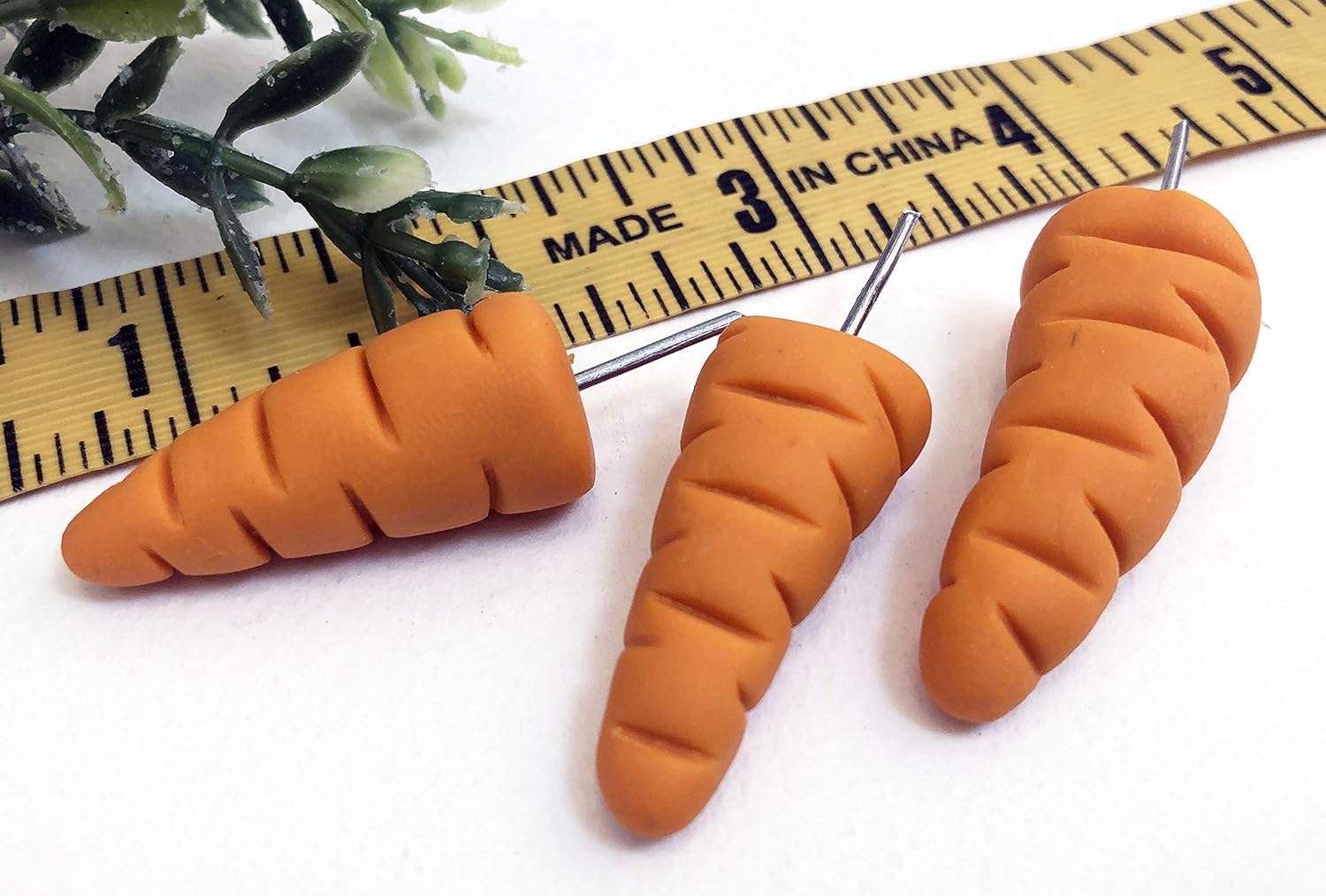 Amazon THREE Large Mini Snowman Carrot Noses Miniature Orange 
