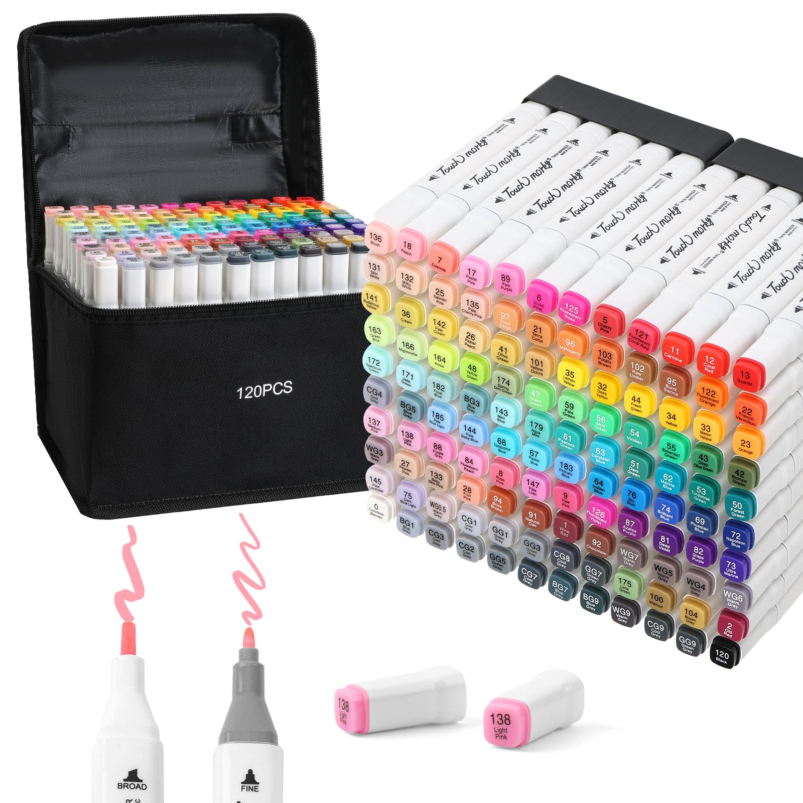 Mua 120 Colors Dual Tip Artist Alcohol Markers Set,12 Colors Markers ...