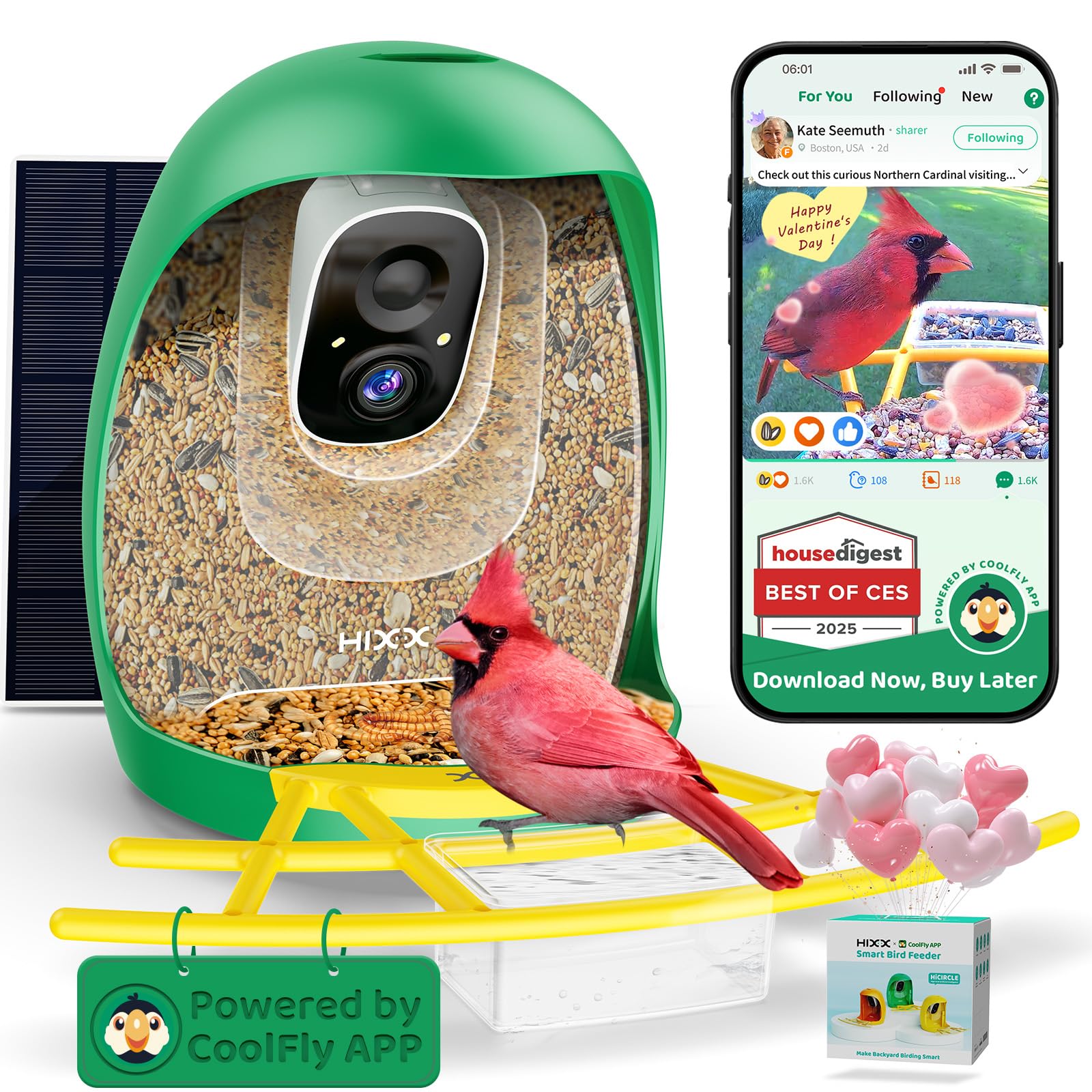 HIXX® Smart Bird Feeder with Camera, Birdwatching Camera with AI ...