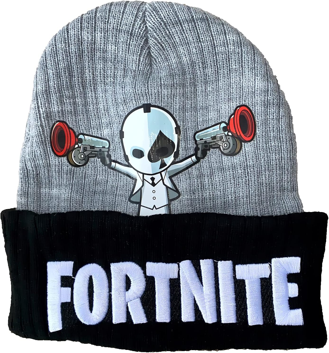 Epic Games Fortnite Children's Hat Light Grey Black with Embroidered ...
