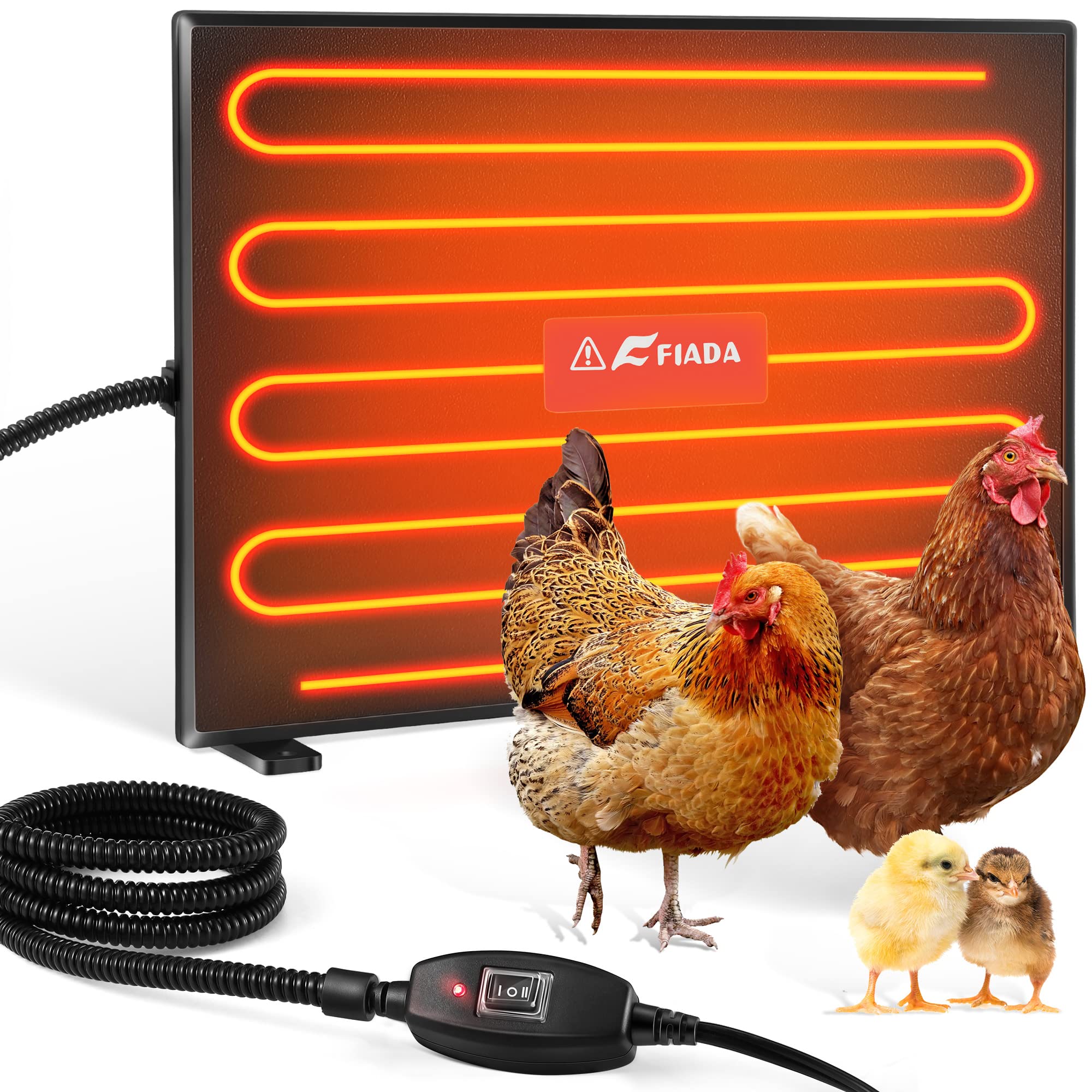 Fiada Chicken Coop Heaters, 100/200W Adjustable Wattage UL Tested ...