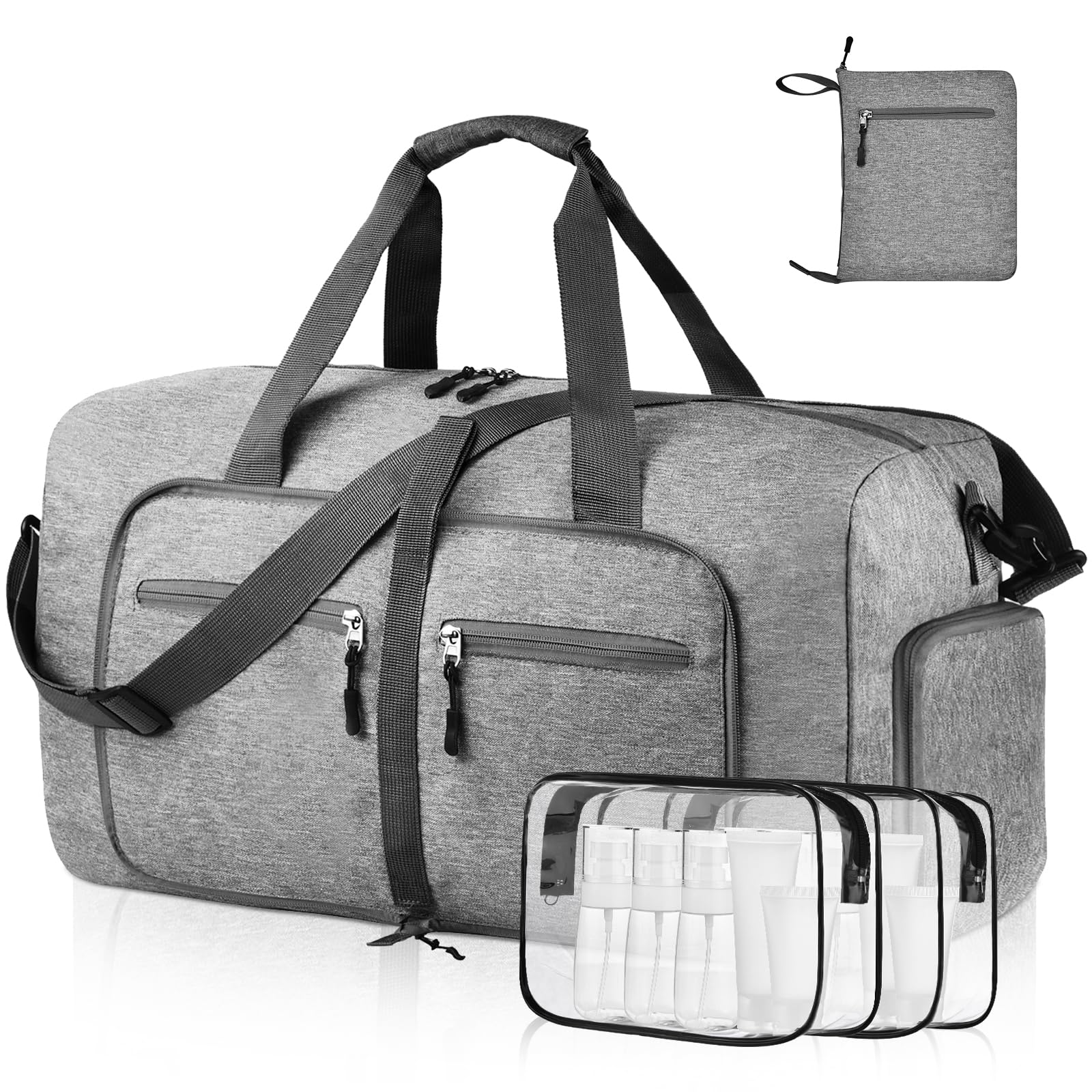 Dimayar 65L Travel Duffle Bag - Foldable Duffel Bag with Shoes ...