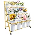Amazon.com: PROLEE Flower Display Stand with 12 Buckets, Flower Cart 3 ...