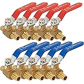 Amazon.com: Hourleey 2 Pieces 1/2 Inch Pex Brass Full Port Shut Off Ball Valve HOT AND COLD ...