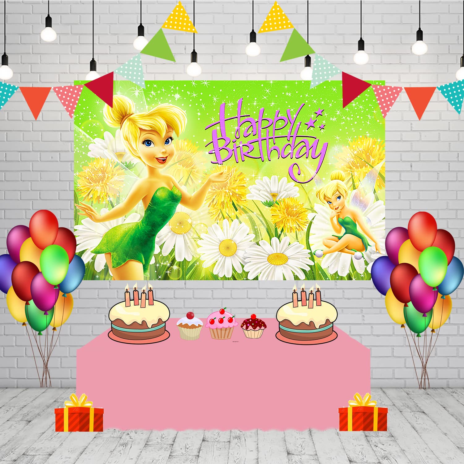 Mua Tinkerbell Backdrop for Birthday Party Supplies 5x3ft Fairy Photo ...
