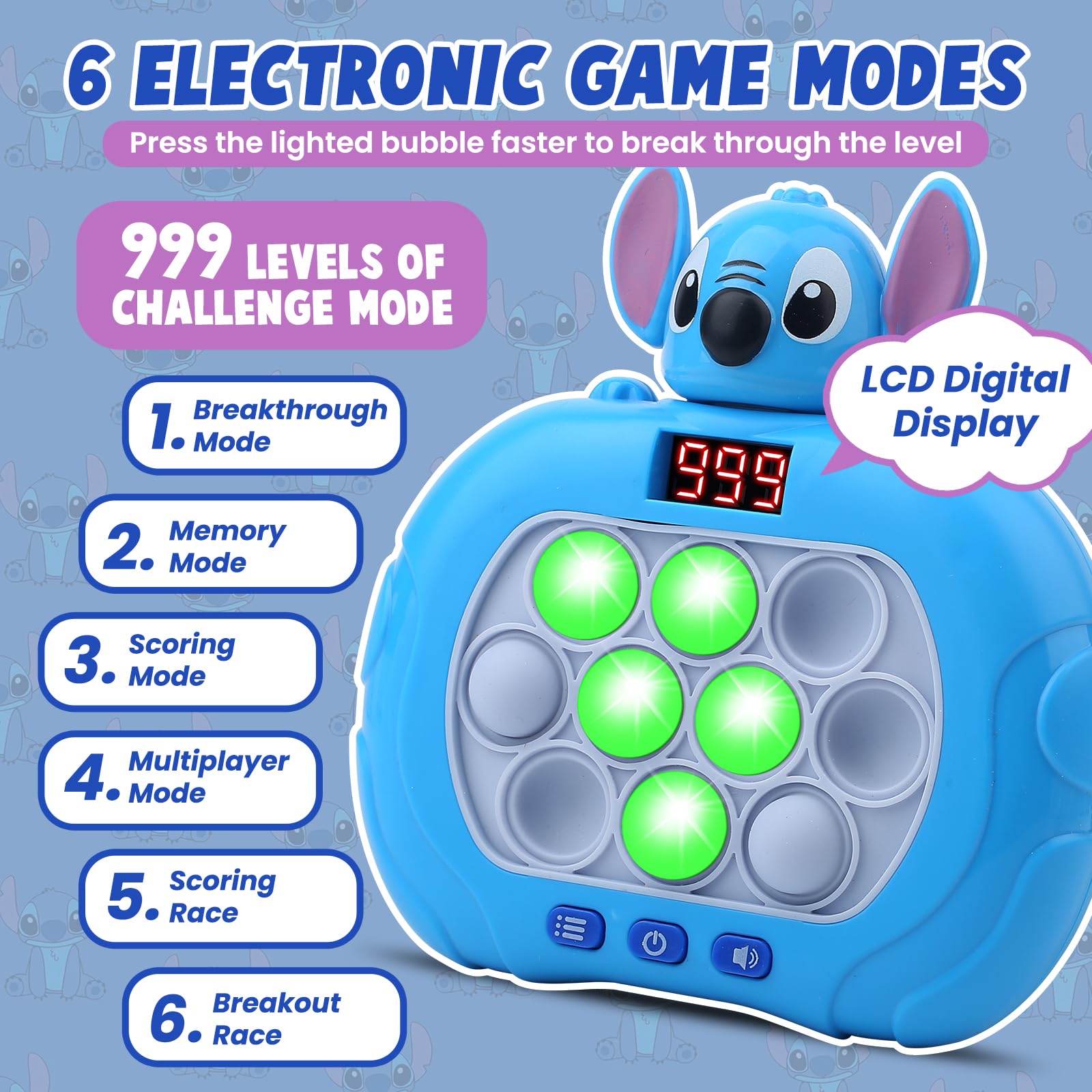 Mua Fast Push Bubble Game, Quick Push Pop It Light up Pop Fidget Toys ...