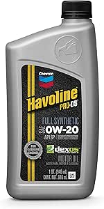Amazon.com: Havoline 0W-20 ProDS Full Synthetic Motor Oil - 1 qt ...