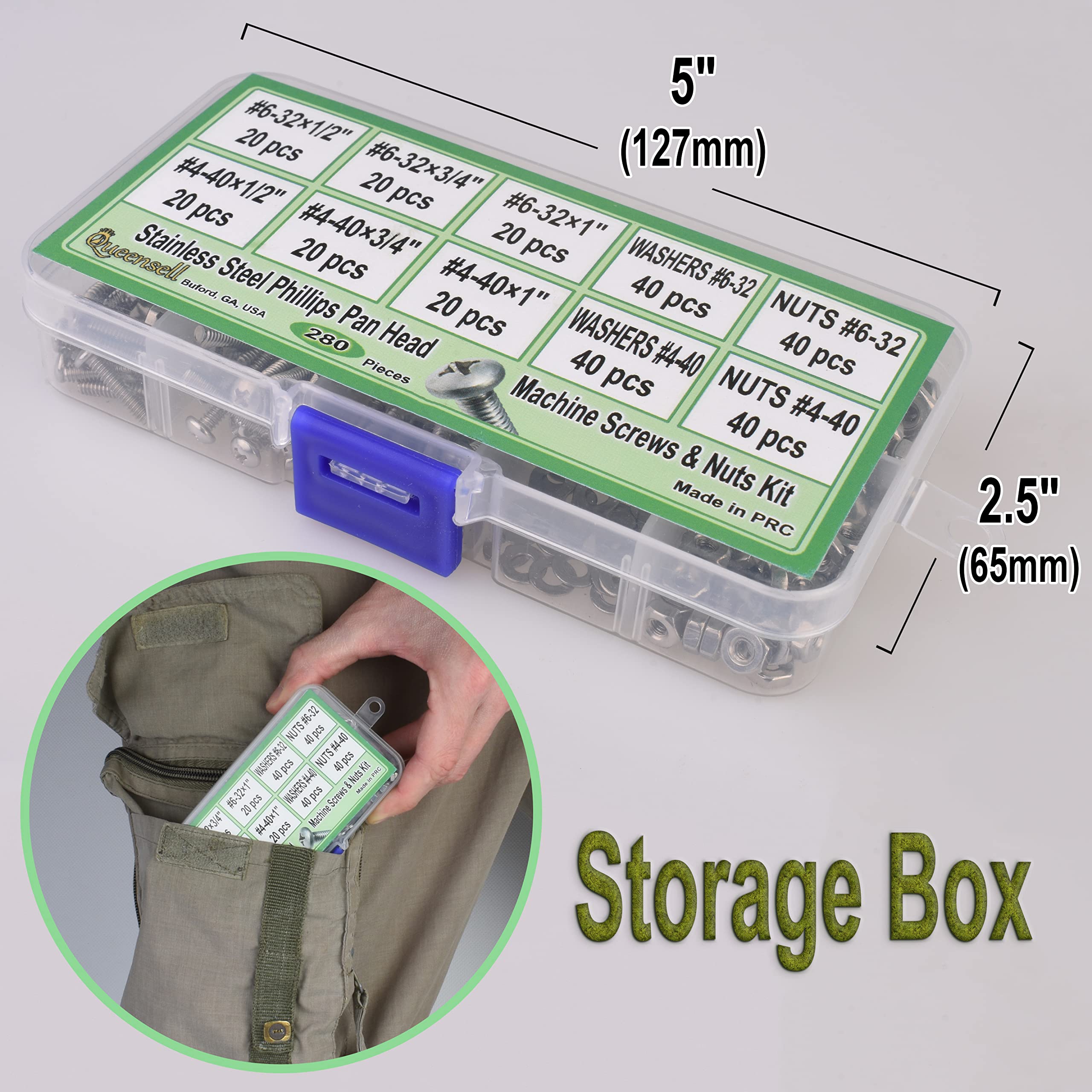 Small Machine Screws and Nuts 280 pcs Pan Head Screws #440#632 ...