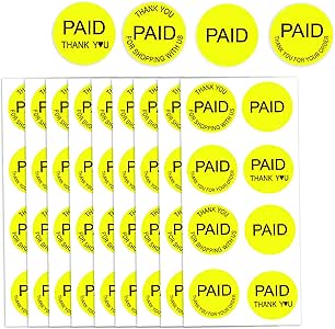 Amazon.com : Paid Stickers USA"Thank You for Shopping with US" 1.5 inch ...