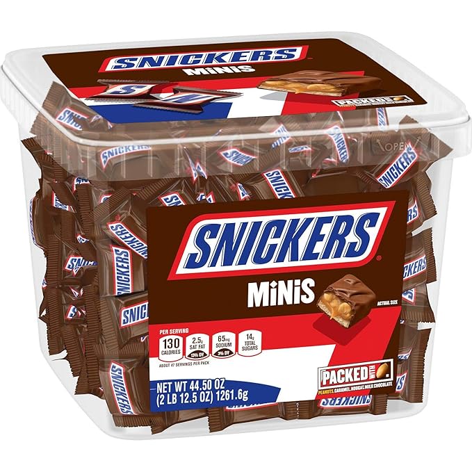 Amazon.com : Snickers Chocolate Mini Candy Bars, 141 Count - (44.5 oz ...
