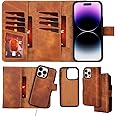 Amazon.com: Bayelon Wallet Case for iPhone 15 Pro Max, Trifold Leather Wallet, Detachable ...