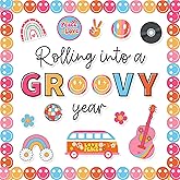 Amazon.com: JarThenaAMCS 100Pcs Retro Groovy Bulletin Board Decoration ...
