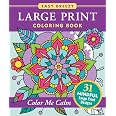 Large Print Coloring Book - Color Me Calm - Big and Simple Designs for ...