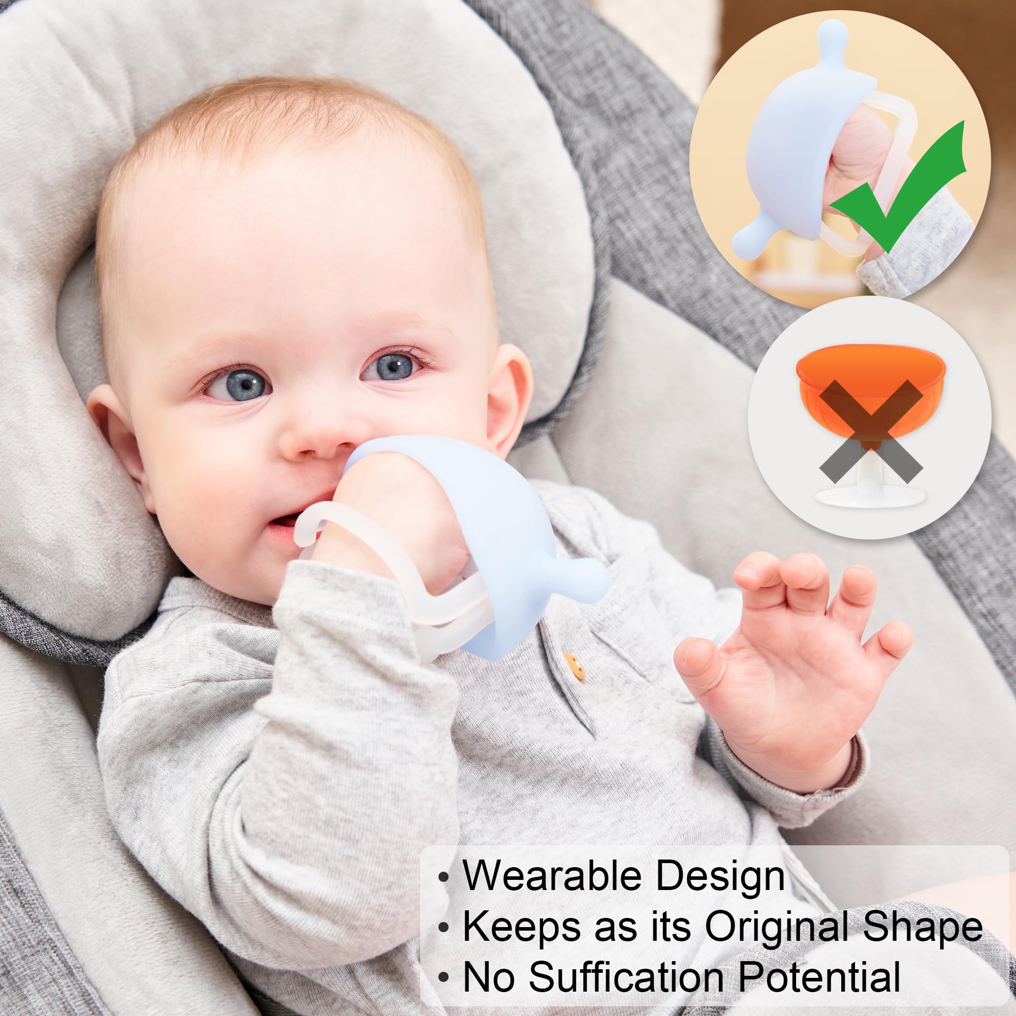 Super Soft Silicone Never Drop Pacifier Teeth - Visually Soothing and ...