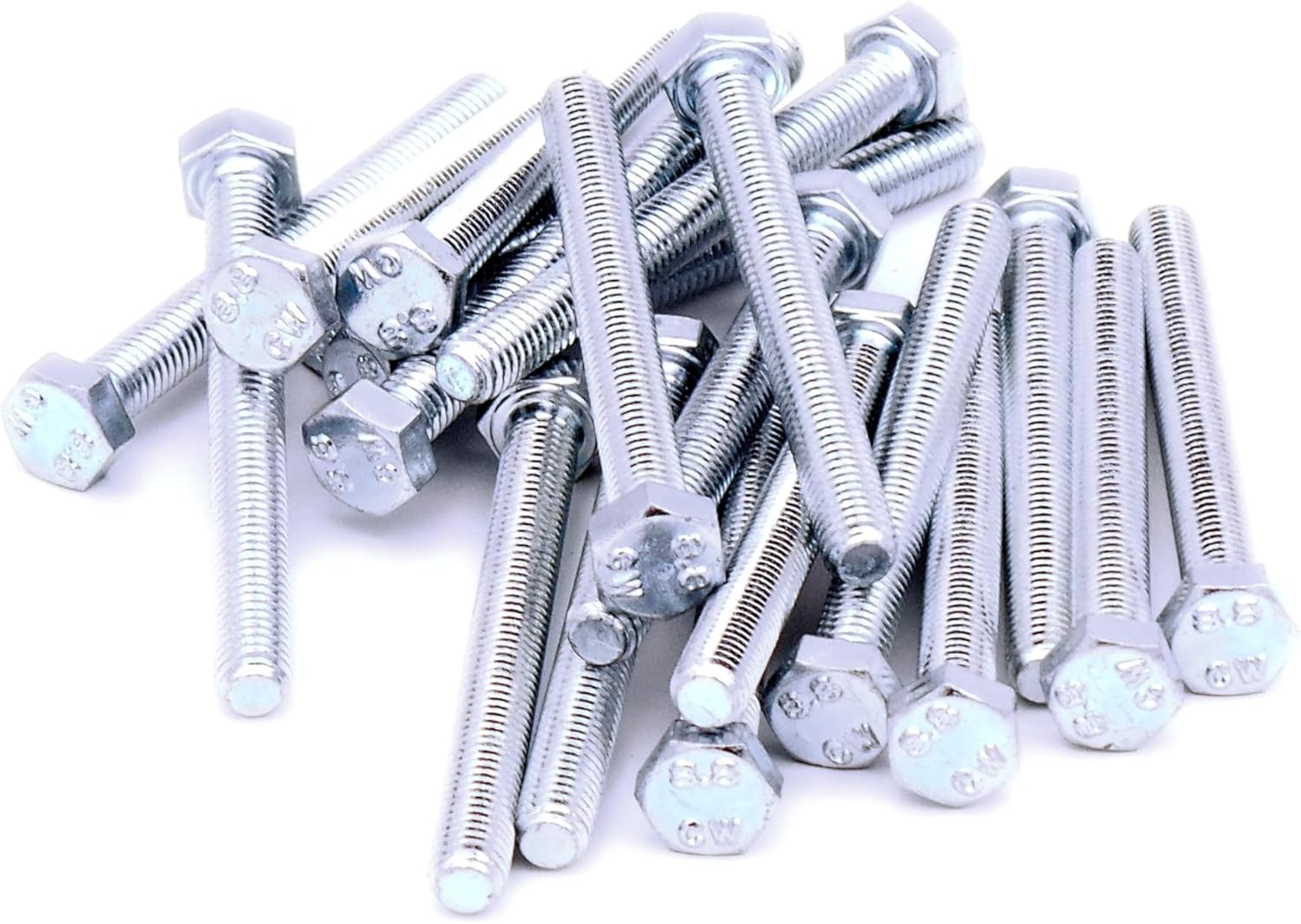 M5 (5mm x 50mm) Hex Bolt (Fully Threaded Setscrew) - Steel (Pack of 20 ...