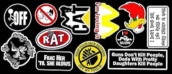 Amazon.com : 12 Offensive Vinyl Sticker Pack #1 : Clothing