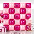 Amazon.com: NISOCY 25PCS Hot Magenta Pink Square Foil Balloons Wall ...