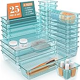 Amazon.com: WOWBOX 25 PCS Plastic Drawer Organizer Set, Desk Drawer ...