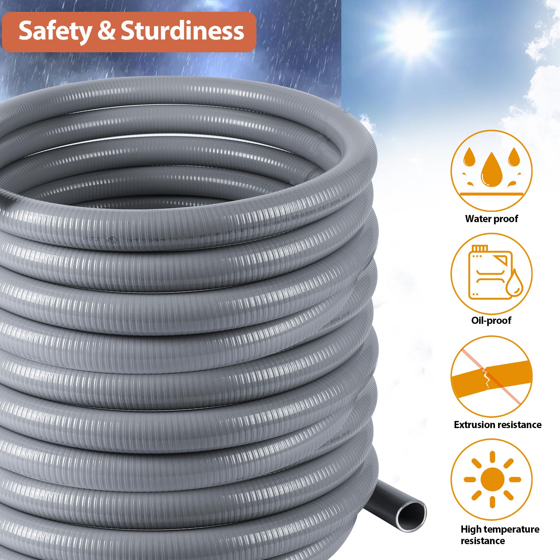 Mua Neorexon Liquid-Tight Conduit 1-1/2 inch 25ft, Electrical Conduit w ...