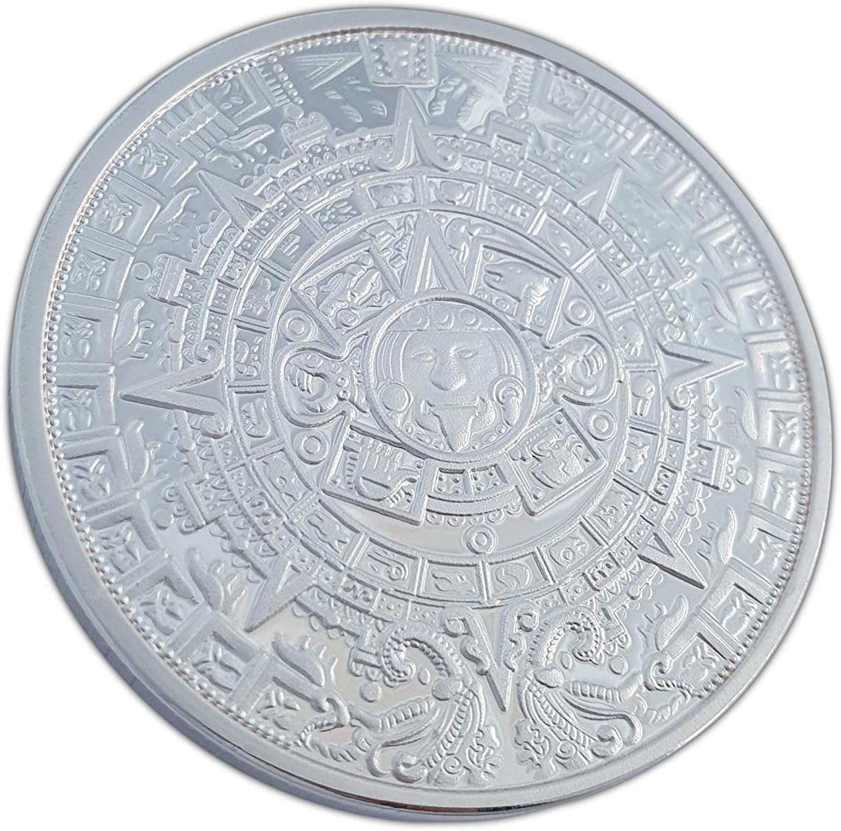 Enjoy#Yourself Rare Silver Colour Aztec Mayan Calender Commemorative ...