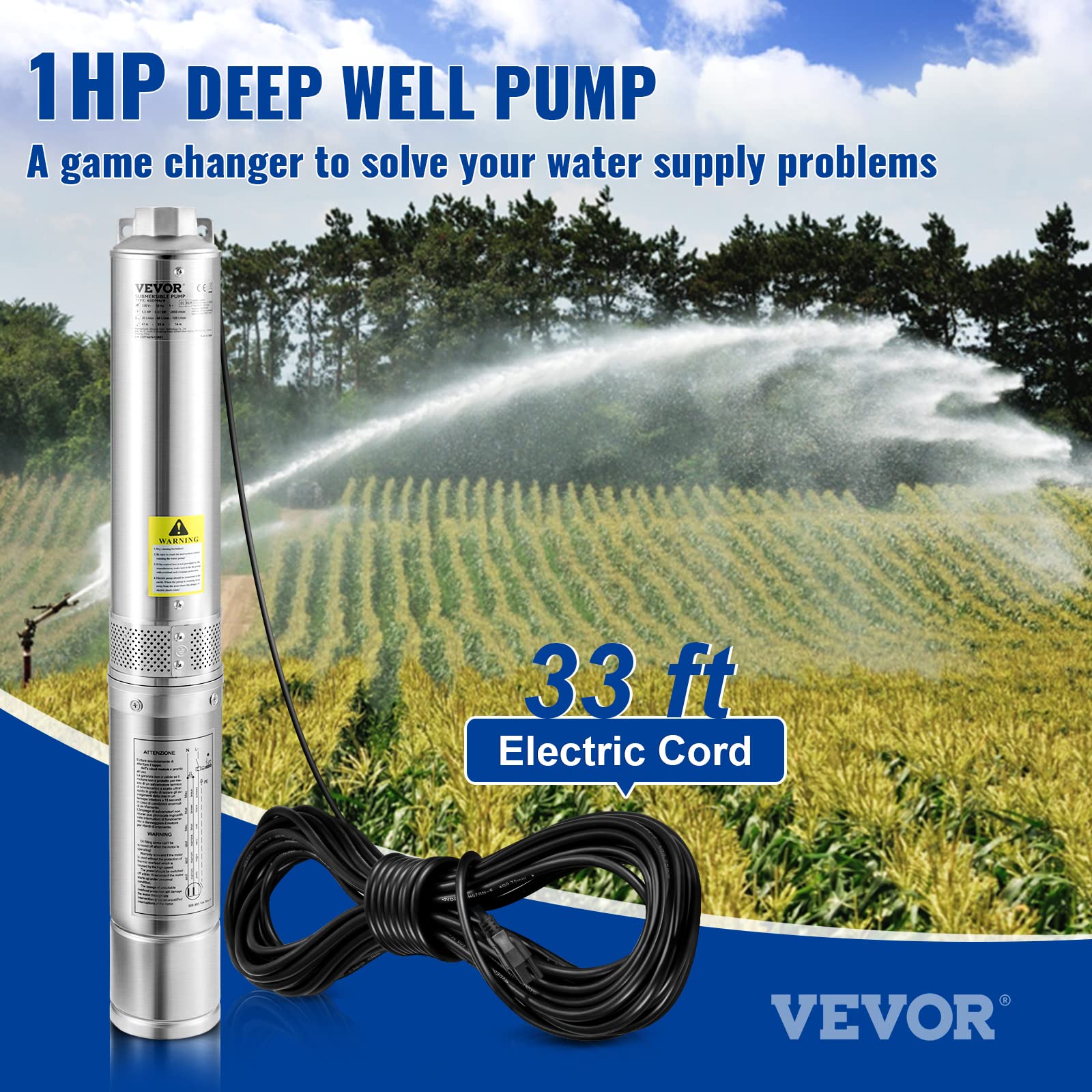Deep Well Submersible Pumps Deep Well Submersible Pump 1HP 220V/60Hz ...