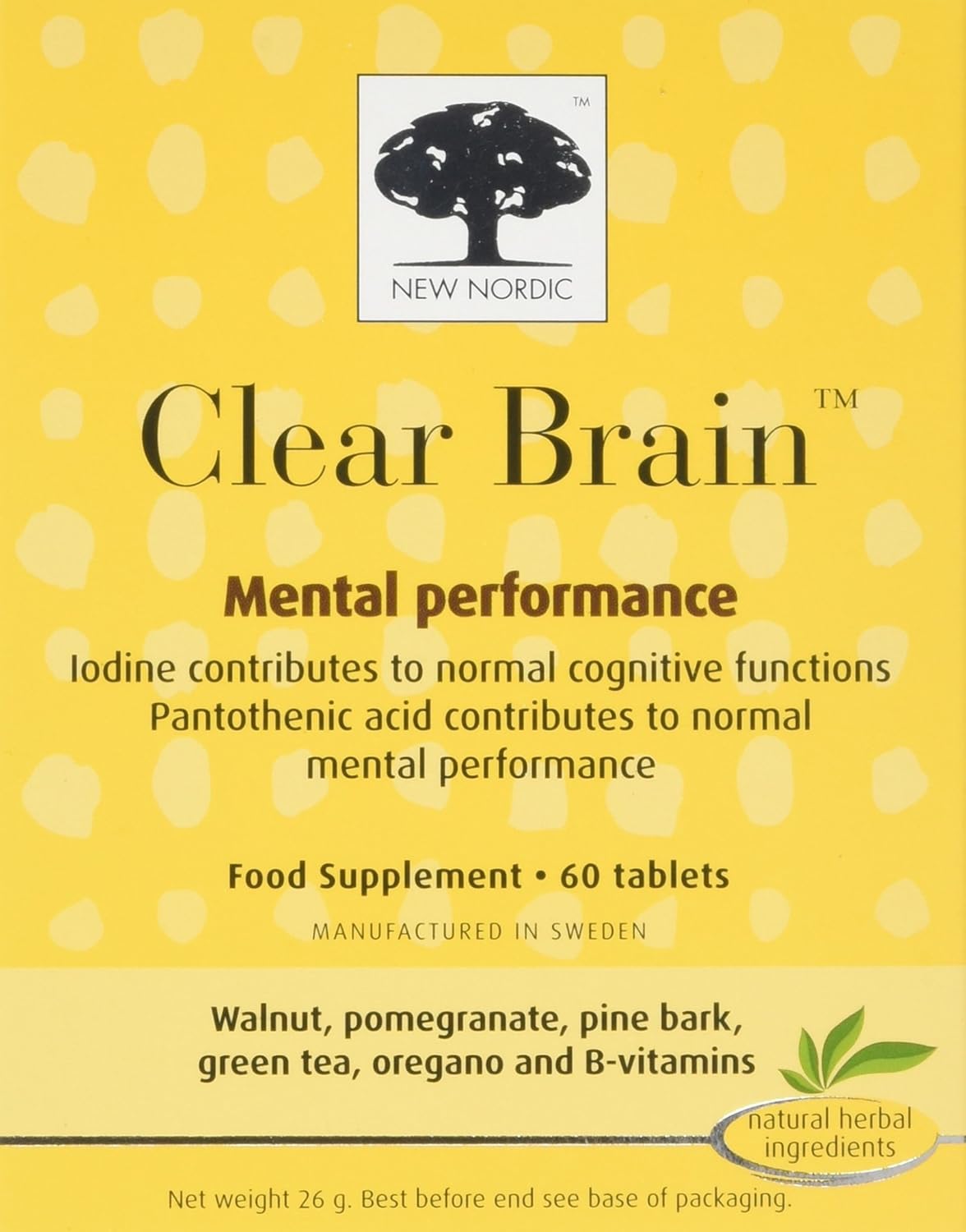 New Nordic Clear Brain 60 Tablets, 40 g: Amazon.co.uk: Health ...