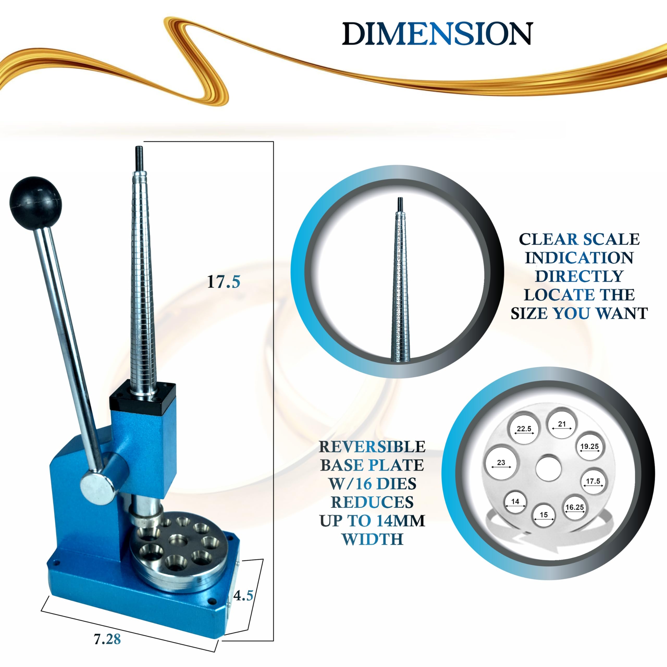 Mua Simond Store Ring Stretcher Size Enlarger Reducer, 4 Spline Mandrel ...