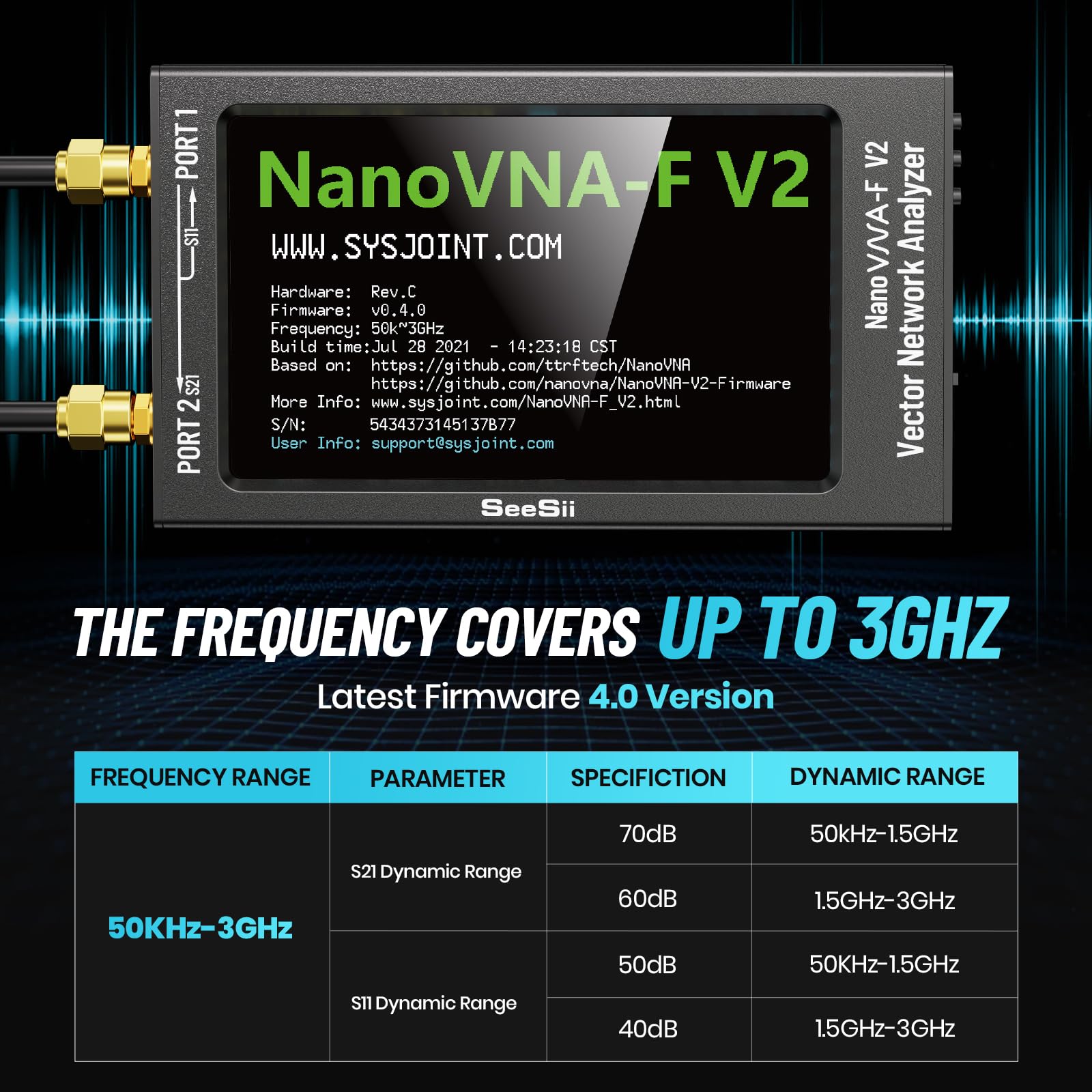 Mua Upgraded NanoVNA-F V2 Vector Network Analyzer 50kHz-3000MHz HF VHF ...