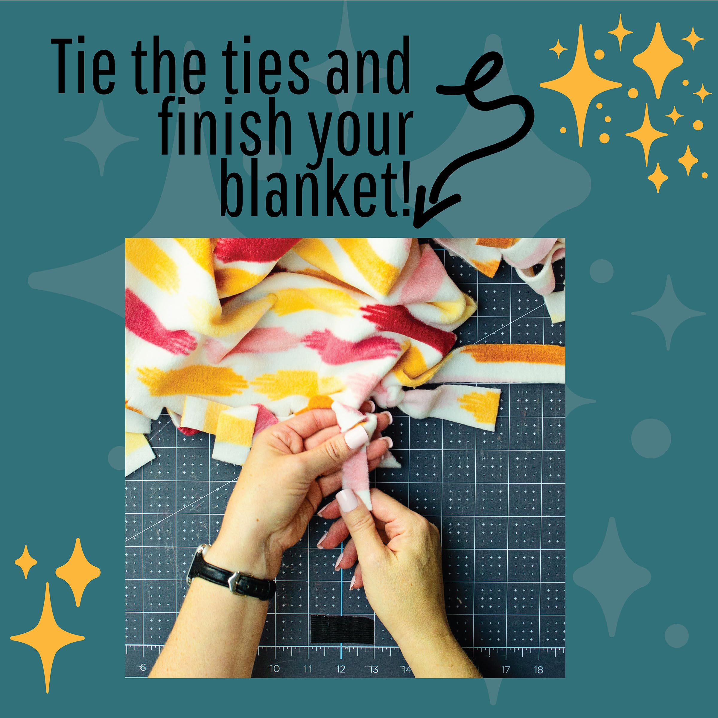Fleece Tie Blanket Ruler Template For DIY No Sew Blankets And Blanket ...
