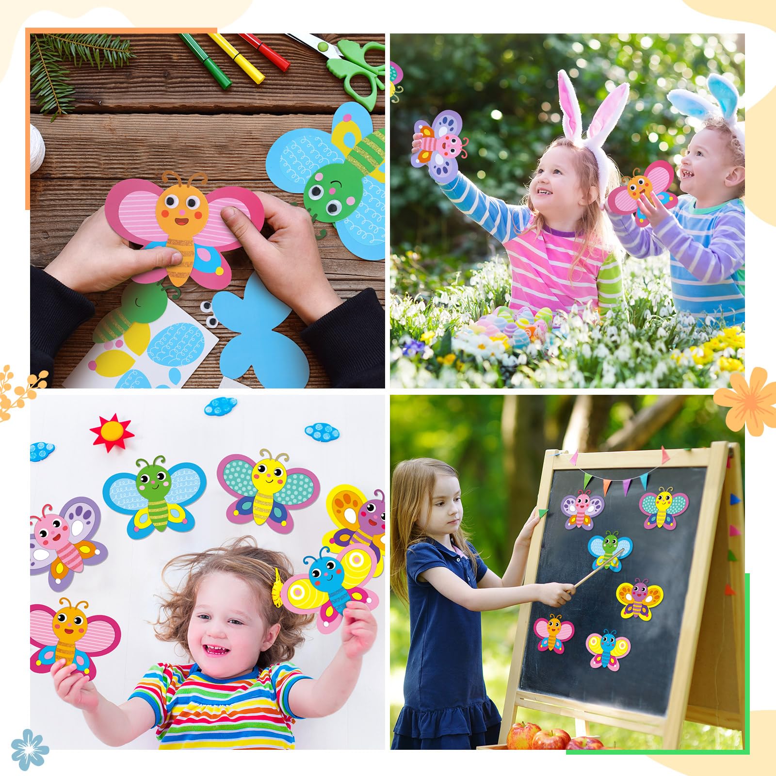 Mua Memorywuu 24 Set Butterfly Crafts for Kids Butterfly Paper Magnet ...