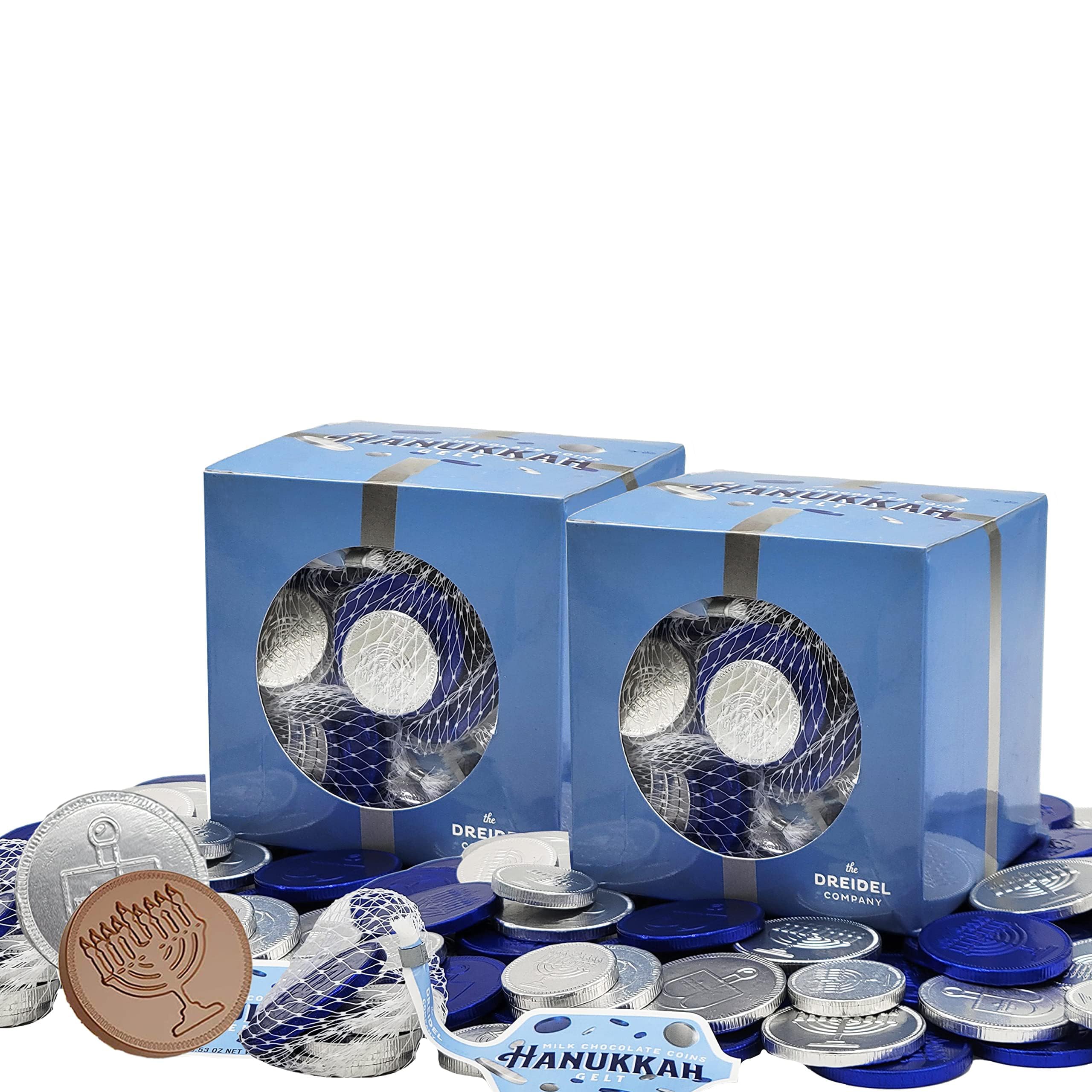 The Dreidel Company Original Hanukkah Chocolate Gelt Blue & Silver ...