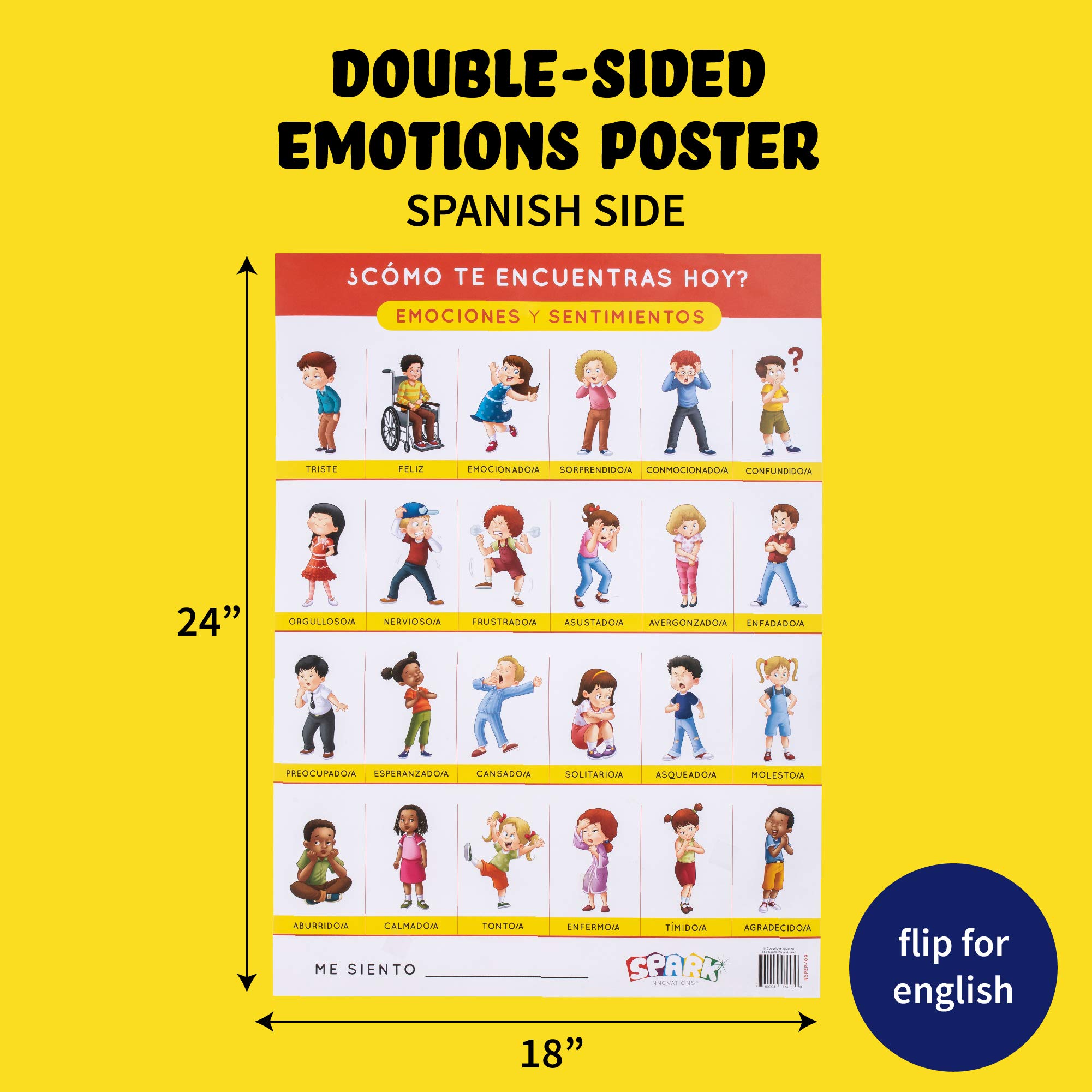 Mua Emotions and Feelings Poster For Kids, Large Laminated Double Sided ...