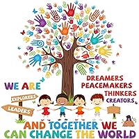 Amazon.com: 156PCS Classroom Tree Bulletin Board Decorations Set Together We Can Change The ...