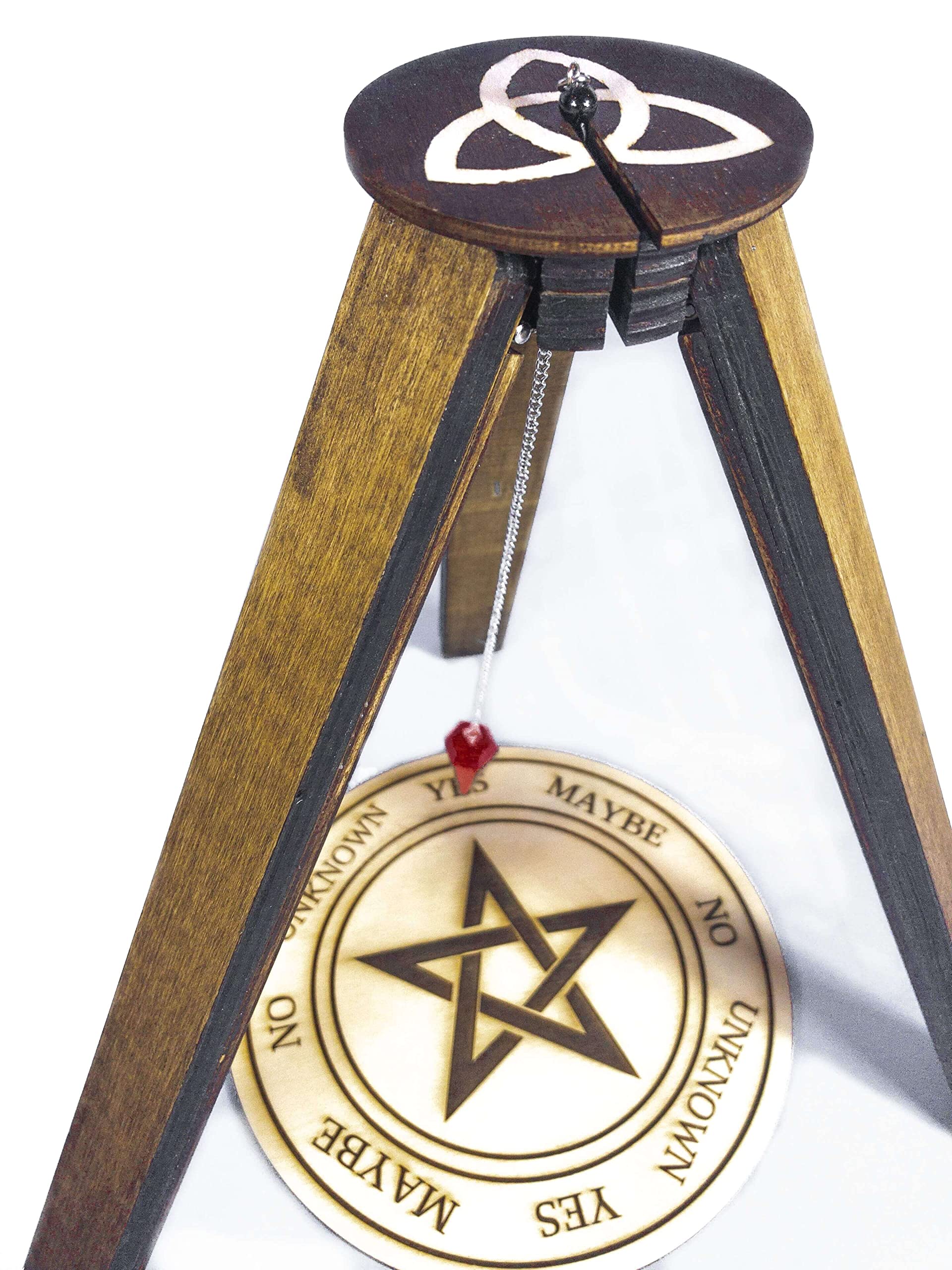 Trinqueta Tripod Wooden Pendulum Stand, Dowsing Pendulum Holder for 10 ...