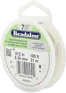 Amazon.com: Beadalon 7-Strand Bead Stringing Wire, 0.012-Inch, Silver ...