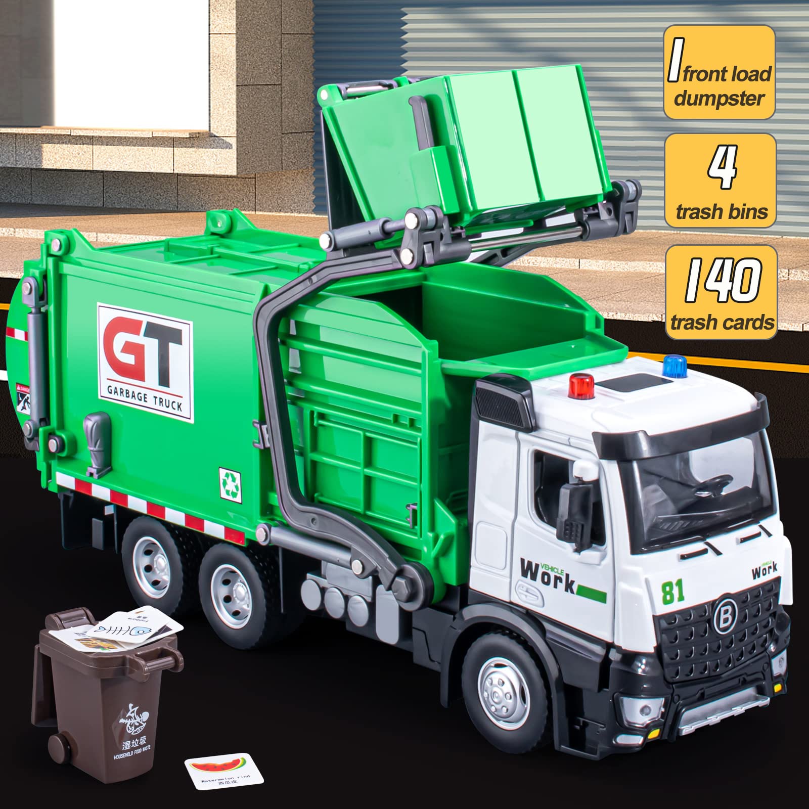 Mua Garbage Truck Toys Metal Cab, Realistic Trash Truck Toys for Boys ...