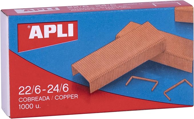 Amazon.com : Box of 1000 Copper Staples 22-24/6 Apli 18142, 5000 ...