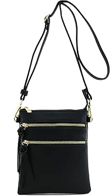 Functional Multi Pocket Crossbody Bag (BLACK): Handbags: Amazon.com