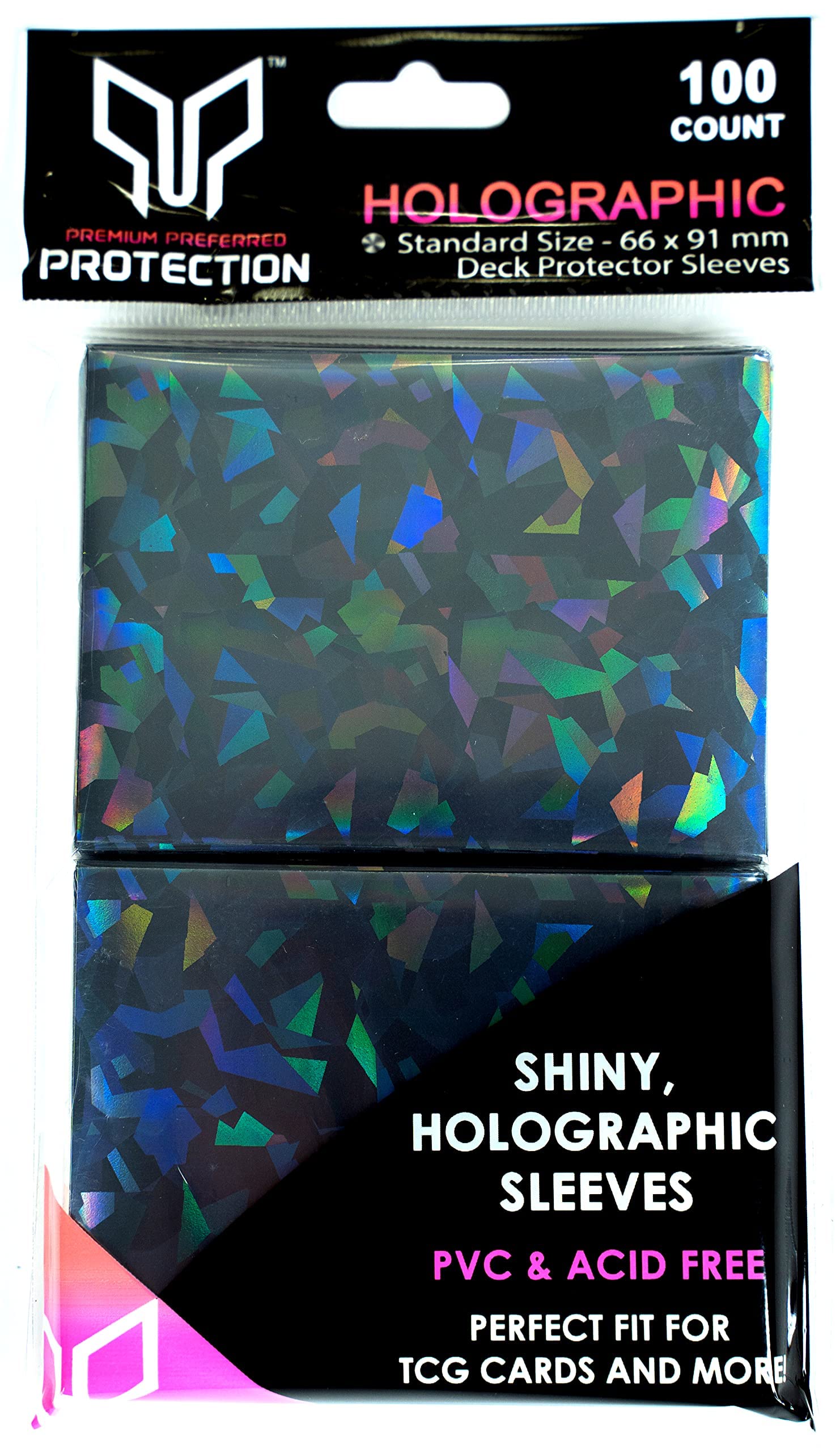Mua 100 Black Holographic Card Sleeves Perfect Fit Shiny Trading Card ...