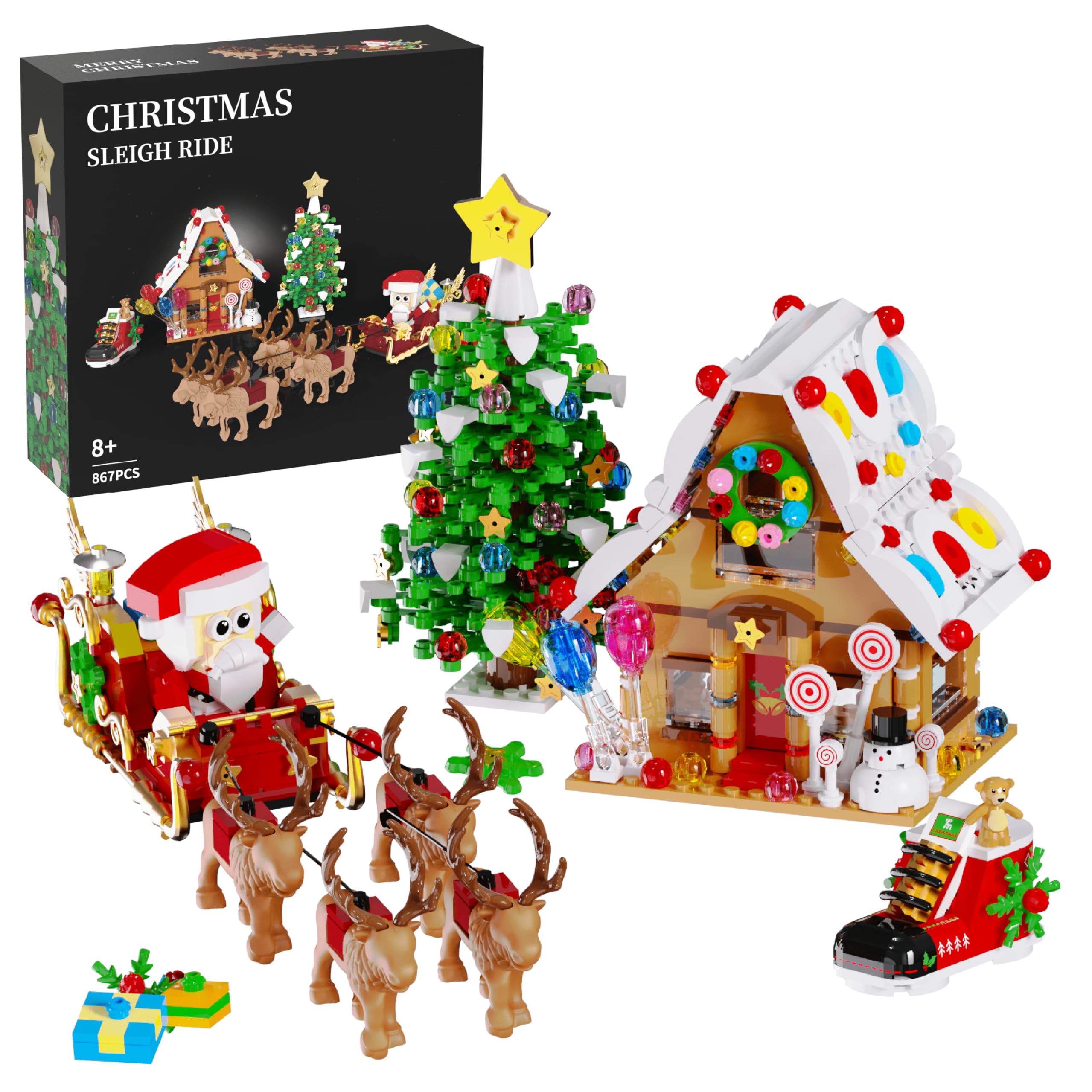 CAEROKEERL 5 in1 Christmas Building Set ?Gingerbread House kit ...