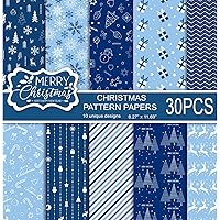 Amazon.com: MIAHART 45 Sheets Merry Christmas Pattern Paper Set 10 ...