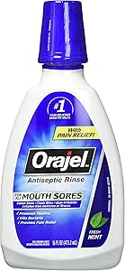Orajel Antiseptic Mouth Sore Rinse 16 oz (Pack of 2) : Health & Household