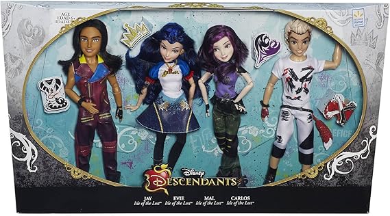 Disney Descendants Toy - 4 Deluxe 12 Inch Doll Pack - Jay Evie Mal ...